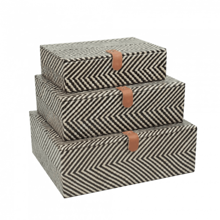 Set of 3 Zigzag Rect Box - L'atelier A Bali