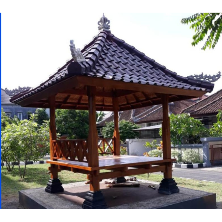 Teak Wood Gazebo with Bali Style 42 - L'atelier A Bali